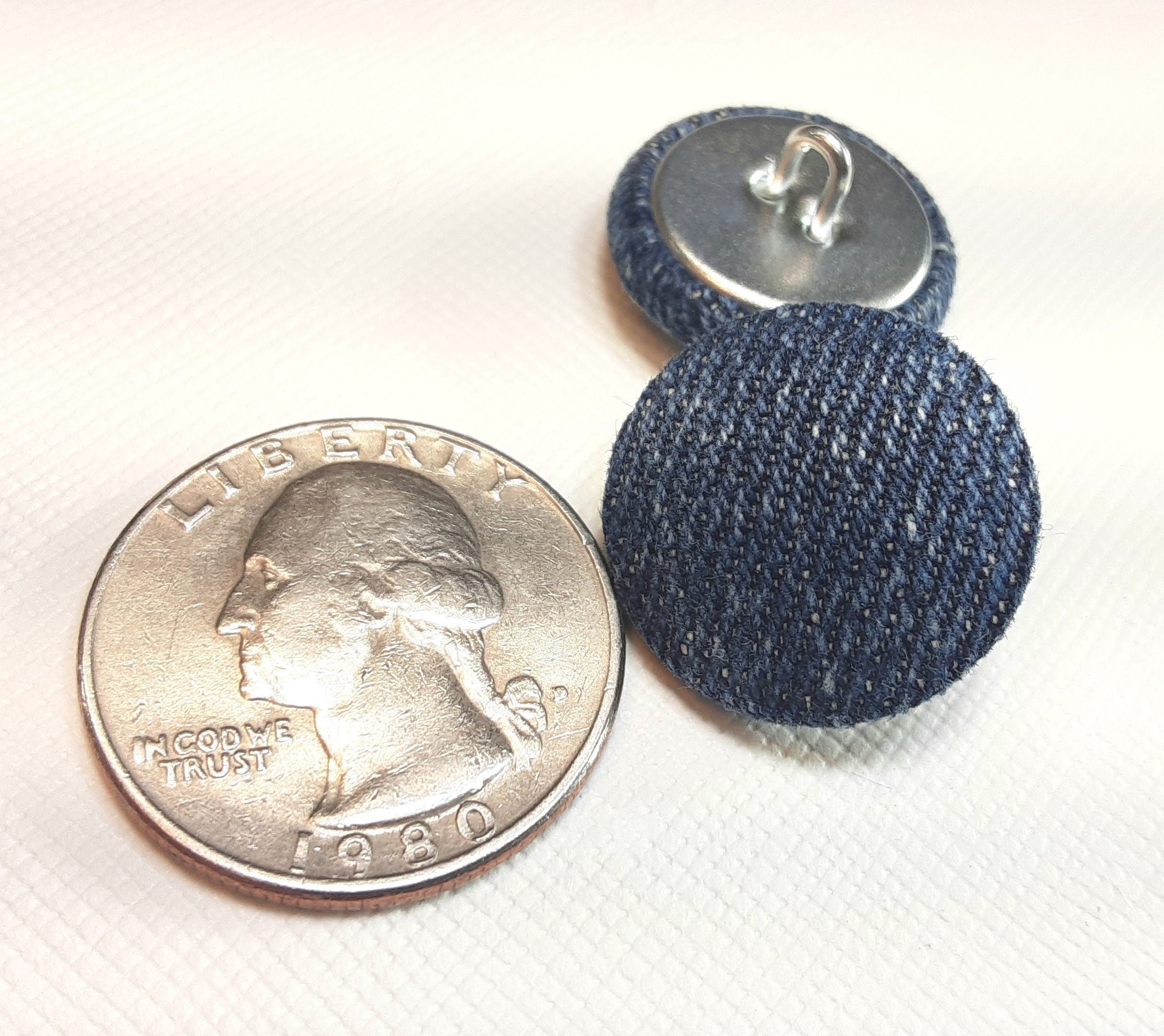 Dark Blue Denim Buttons With Shank - Etsy