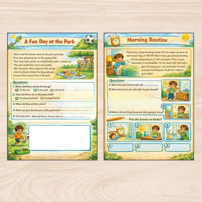 Reading Comprehension Worksheets, Stories With Questions, Reading ...
