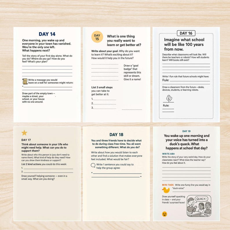 90 Writing Prompts for Kids , Printable, Journal, Minimalist, Creative ...