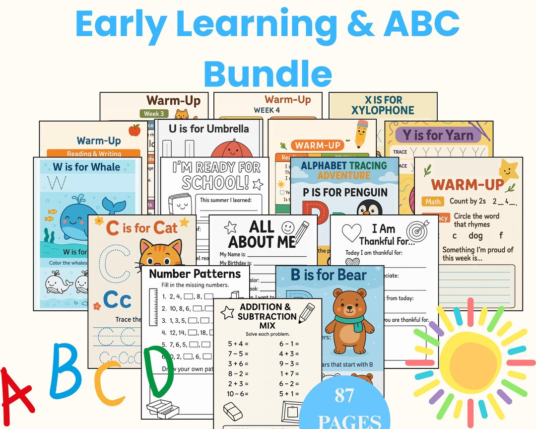 Early Learning and ABC Bundle | Alphabet Tracing, Math, SEL & Writing ...