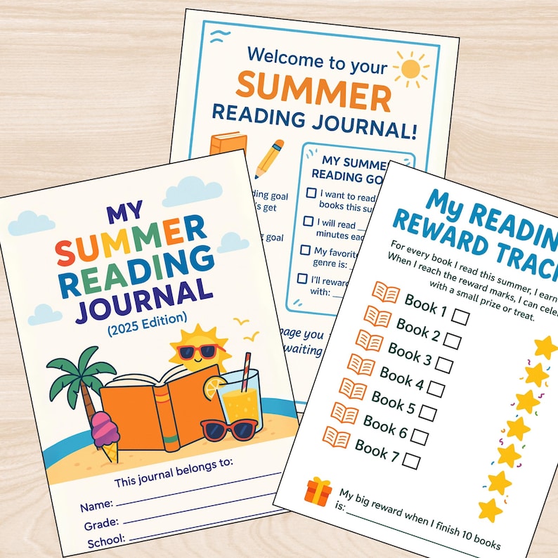Kids Reading Journal: Printable Book Log, Vocabulary Builder (PDF ...