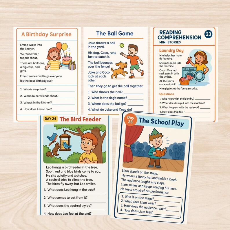 Reading Comprehension Worksheets, Stories With Questions, Reading ...