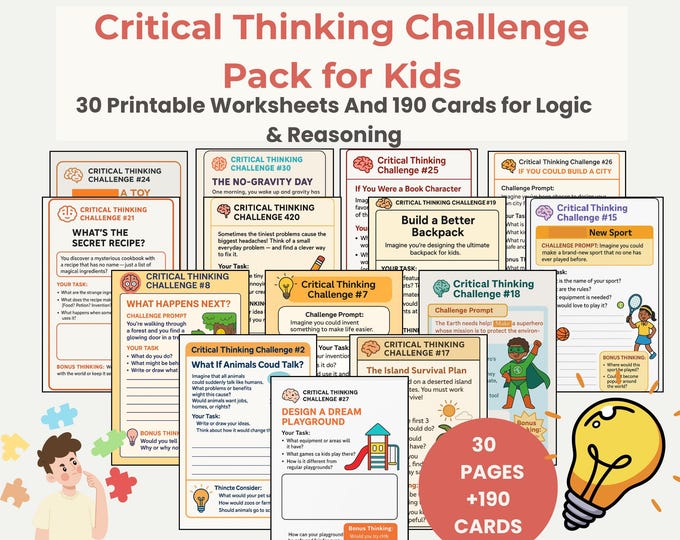 Critical Thinking Workbook for Kids: Problem Solving Activities (PDF ...