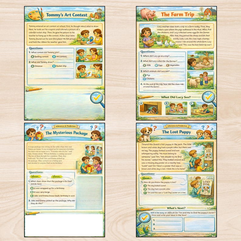 Reading Comprehension Worksheets, Stories With Questions, Reading ...