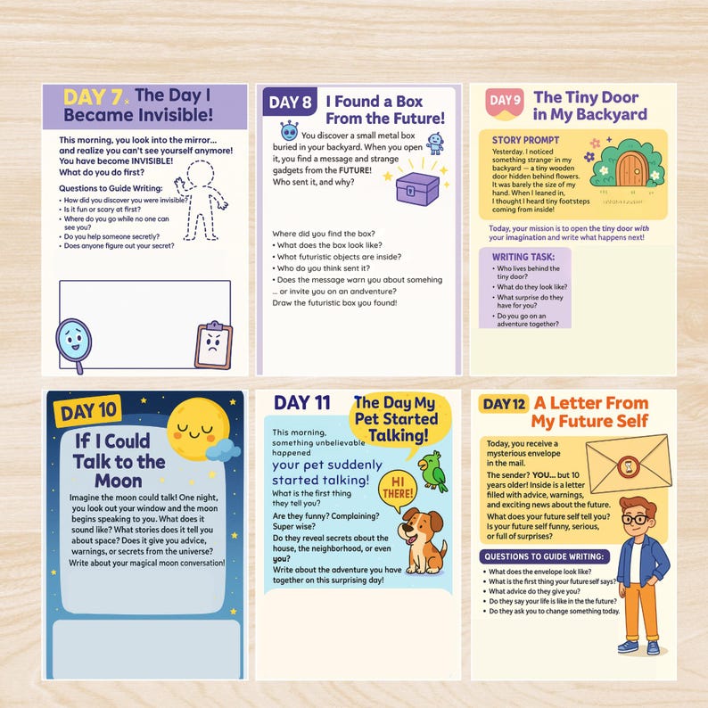 90 Writing Prompts for Kids , Printable, Journal, Minimalist, Creative ...