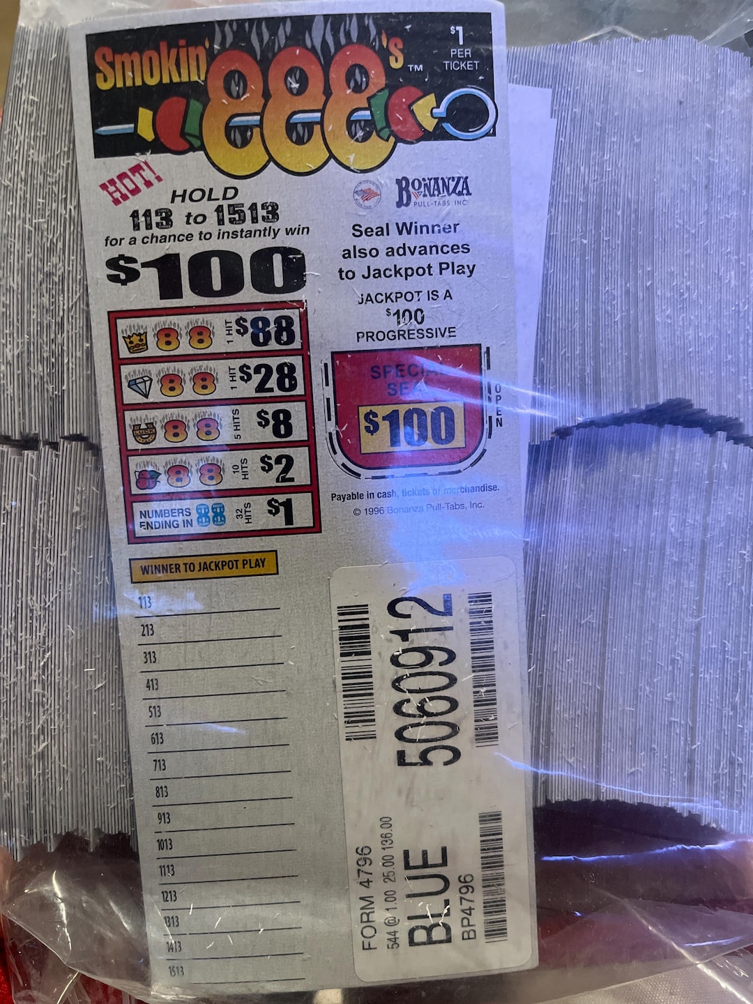 Smoking 888 Pull Tab Ticket Amusement Purpose Only - Etsy