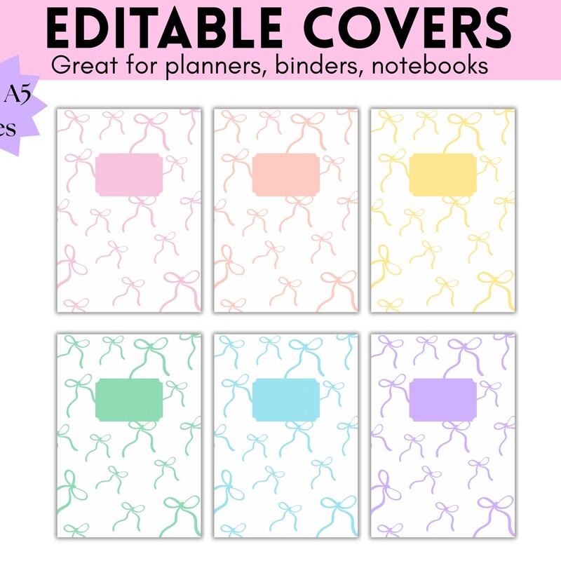 Bow Planner Binder Cover - Etsy