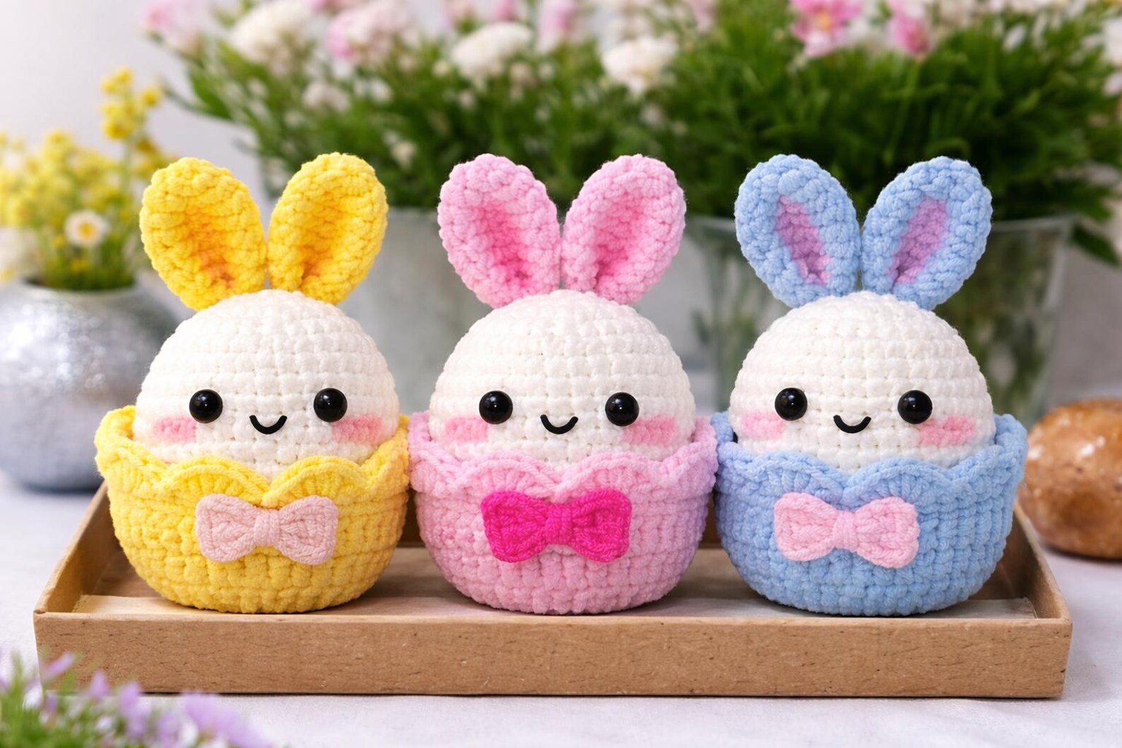 Easter Bunny Crochet Pattern | Amigurumi Cracked Egg Toy (PDF Download ...