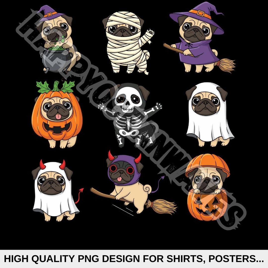 Spooky Pug Ghost PNG: Halloween Costume Clipart (digital Download) - Etsy