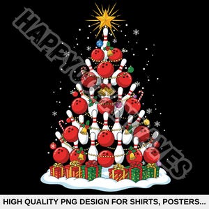 Christmas Bowling Tree PNG | Festive Holiday Design - Etsy