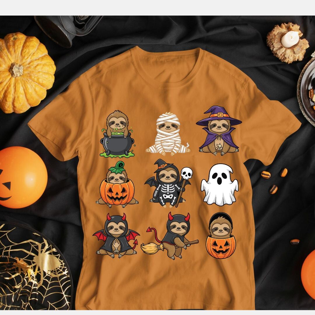 Spooky Sloth Halloween Costume Ghost Pumpkin PNG (digital Download) - Etsy