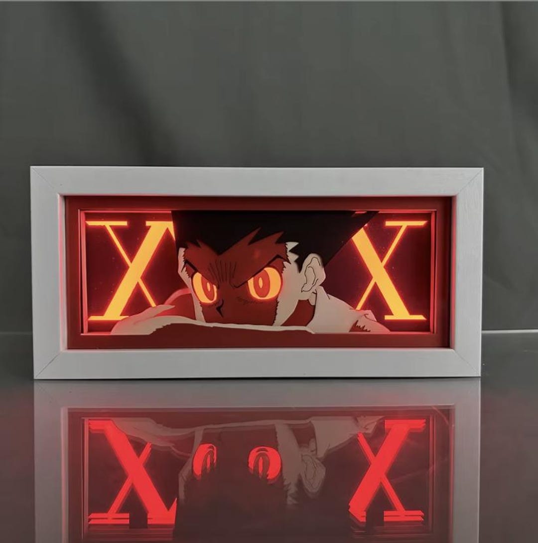 Hunter × Hunter LED Light Box – Gon Anime Lamp, Wooden Laser Cut Shadow ...