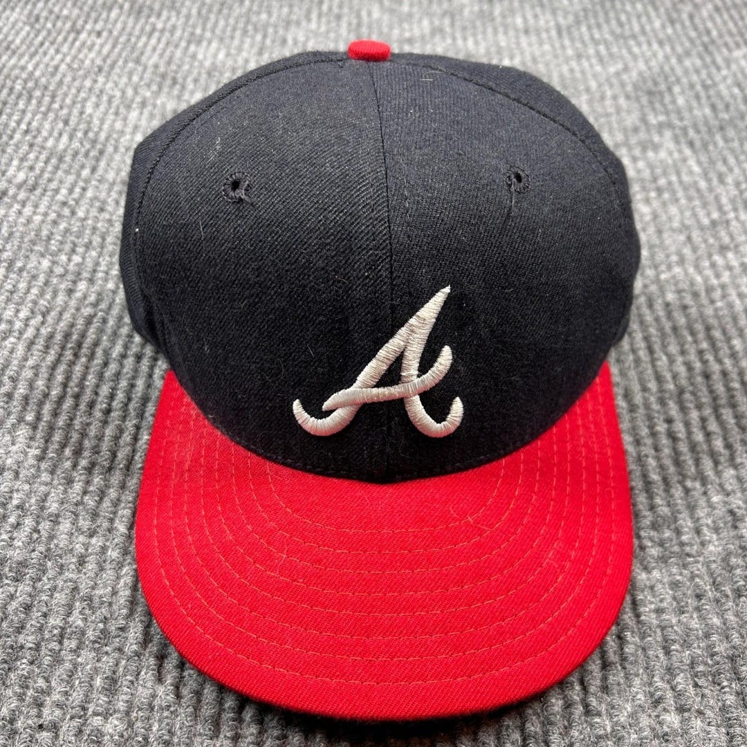Vintage Atlanta Braves Baseball Cap Black Red New Era 59 Size 7 1/4 ...