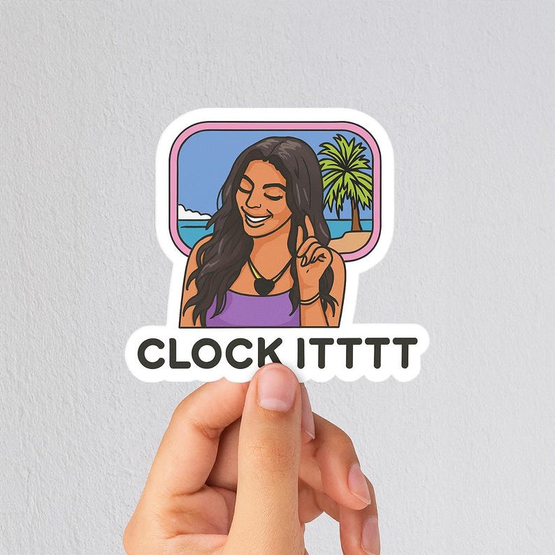 Clock It Sticker - Huda Clock It Love Island Sticker for Laptops, Water ...