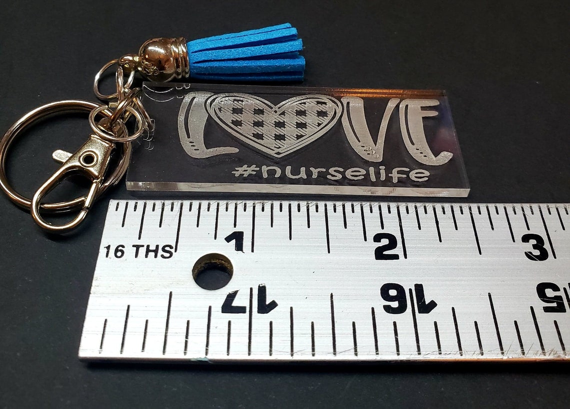 Personalized Keychain Laser Engraved on Acrylic with colored - Etsy.de