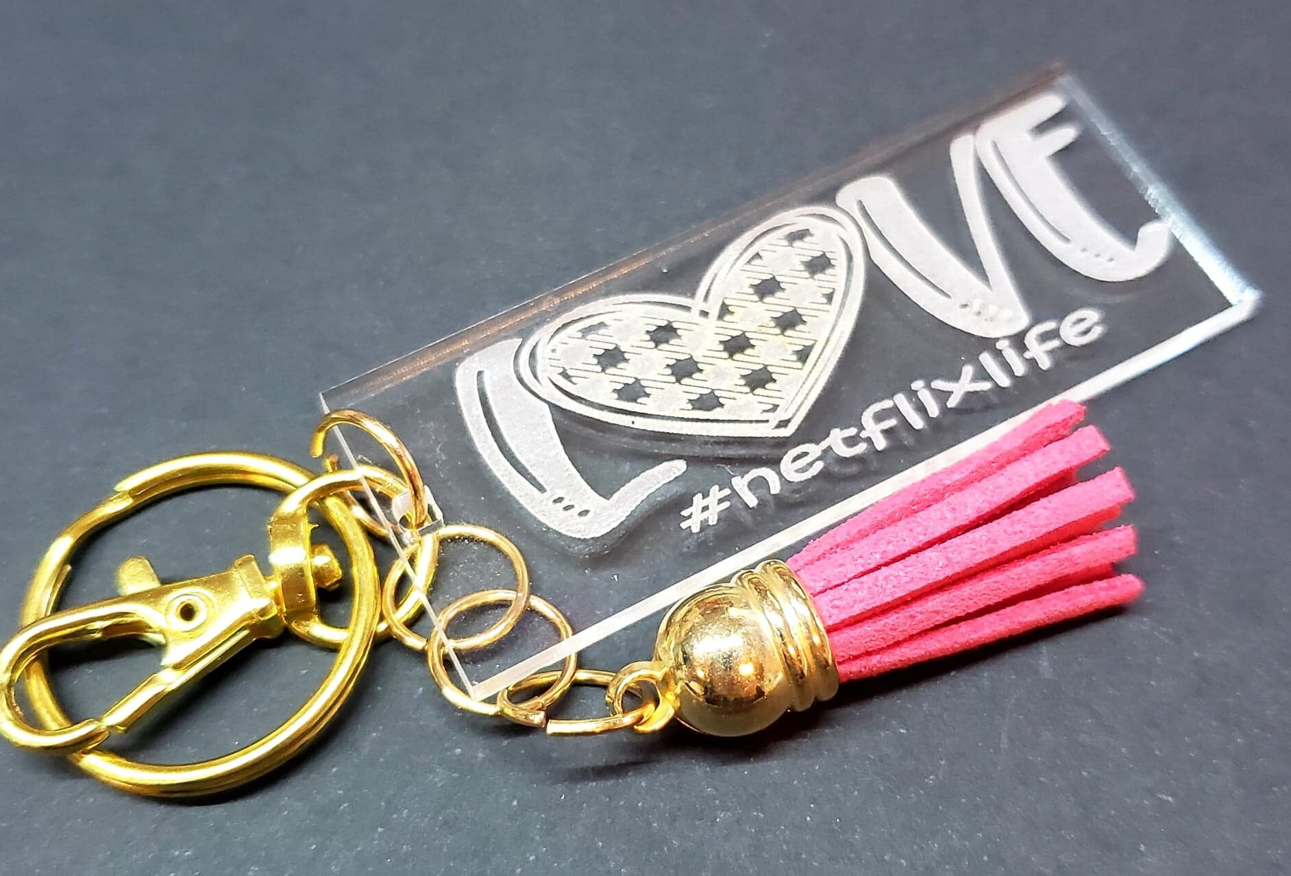 Personalized Keychain Laser Engraved on Acrylic with colored - Etsy.de