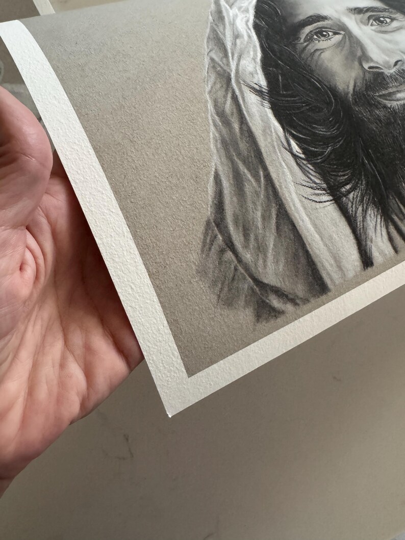 Jesus Christ Art Print Charcoal Pastel Christian Wall Art Giclée