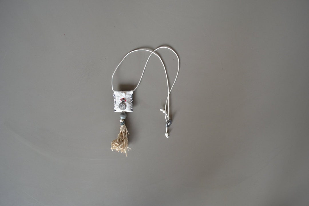 Lavender Pendant White Gypsy Pendant Ibiza Necklace - Etsy