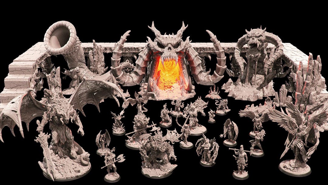 Role-playing Miniatures, Battle of Angels and Demons - Etsy
