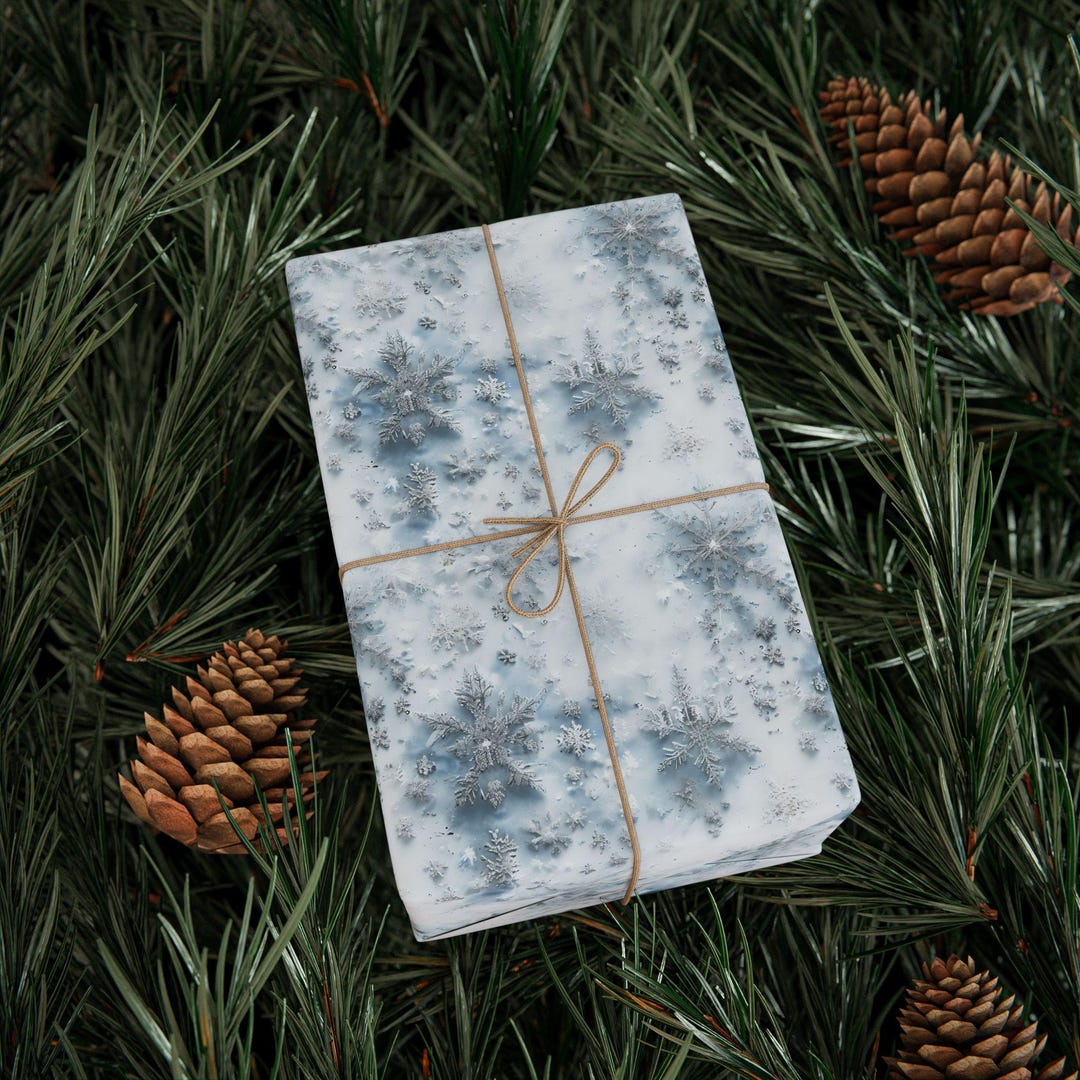 Elegant Snowflake Wrapping Paper - Winter Wonderland Gift Wrap - Etsy