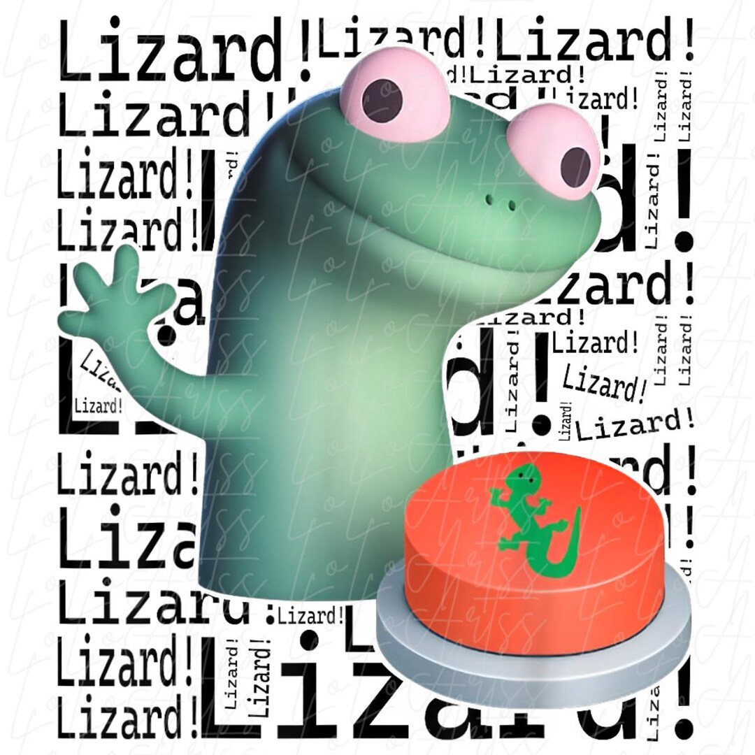 Funny Weirdcore Lizard Meme Button Press T-shirt – Surreal Animal Humor ...