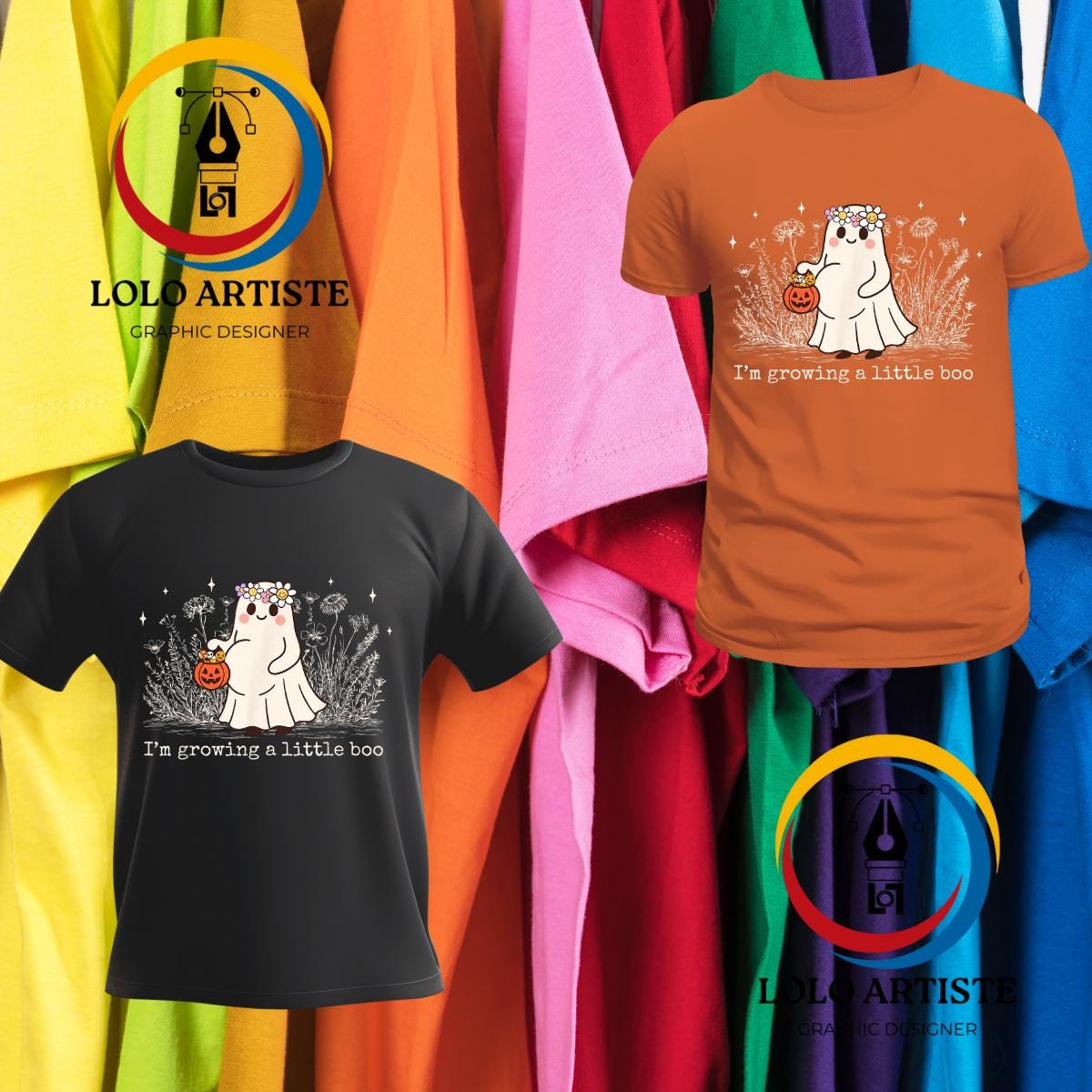 I’m Growing A Little Boo PNG, Halloween Pregnancy Announcement Shirt ...