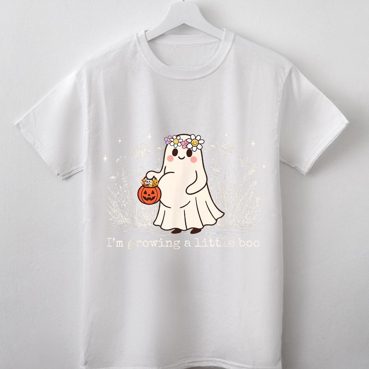 I’m Growing A Little Boo PNG, Halloween Pregnancy Announcement Shirt ...