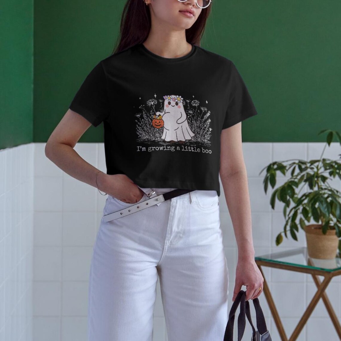 I’m Growing A Little Boo PNG, Halloween Pregnancy Announcement Shirt ...