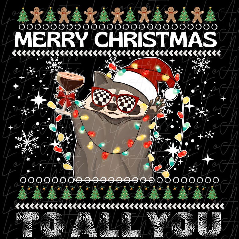 Funny Christmas Raccoon PNG | Holiday Meme T-shirt Design (digital ...