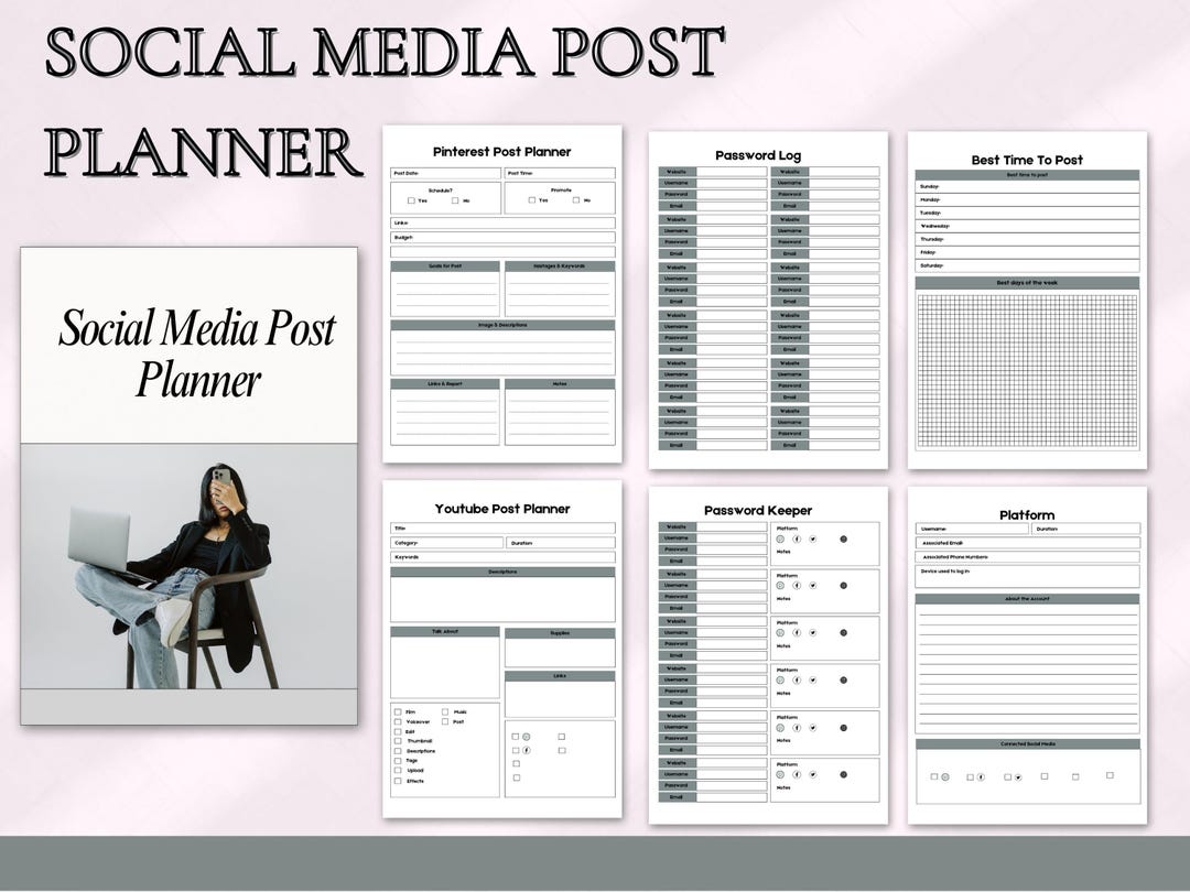 Social Media Post Planner | Content Calendar | Marketing Scheduler ...