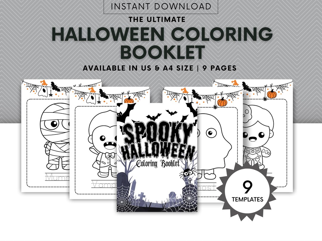 Halloween Coloring Pages for Kids: Spooky Fun (PDF) - Etsy