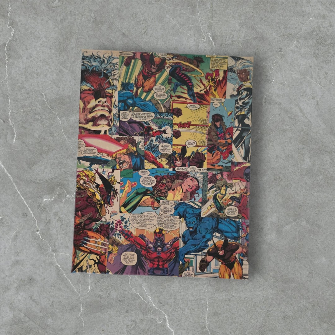 Handmade X-men Comic Book Canvas Art | Wolverine, Storm, Cyclops ...