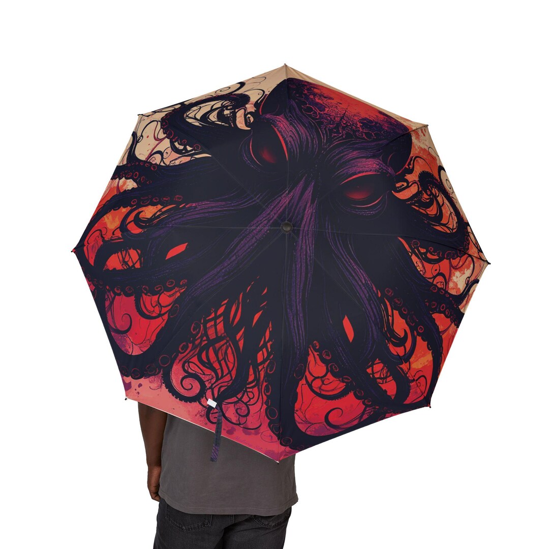 Octopus Umbrella | Red Eyed Sea Monster Design | Gothic Horror Rainwear ...