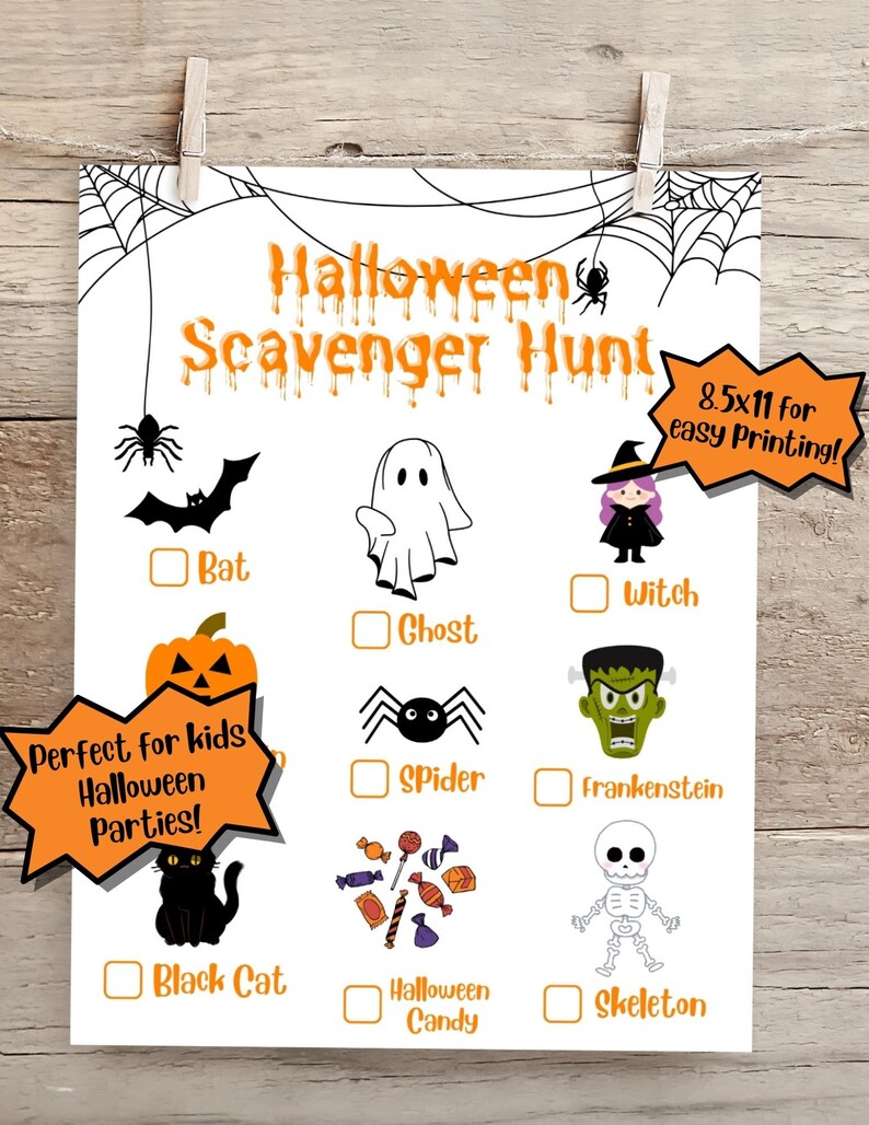 Halloween Scavenger Hunt; Halloween Party; Printable; Digital Download ...
