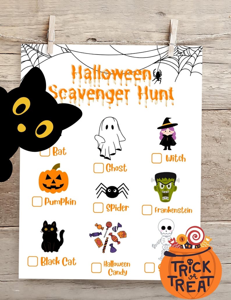 Halloween Scavenger Hunt; Halloween Party; Printable; Digital Download ...