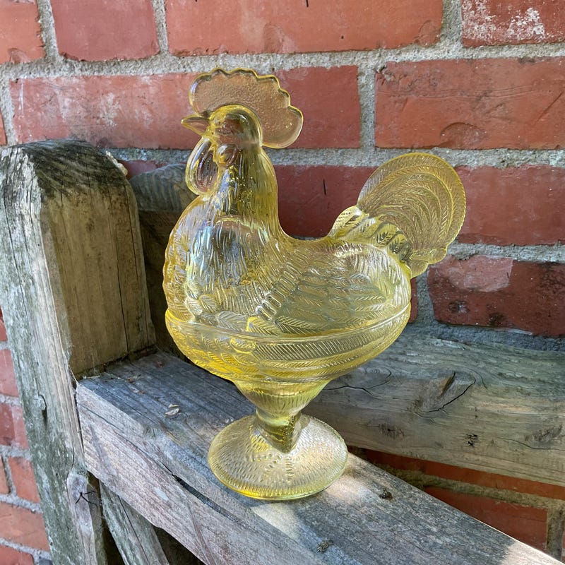 Dish With Rooster Cover - Etsy UK