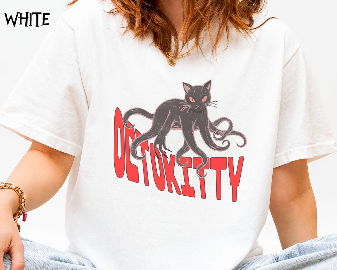 Cat Octopus Shirt, 90s Grunge Black Cat Tshirt, Vintage Octopus Tee ...