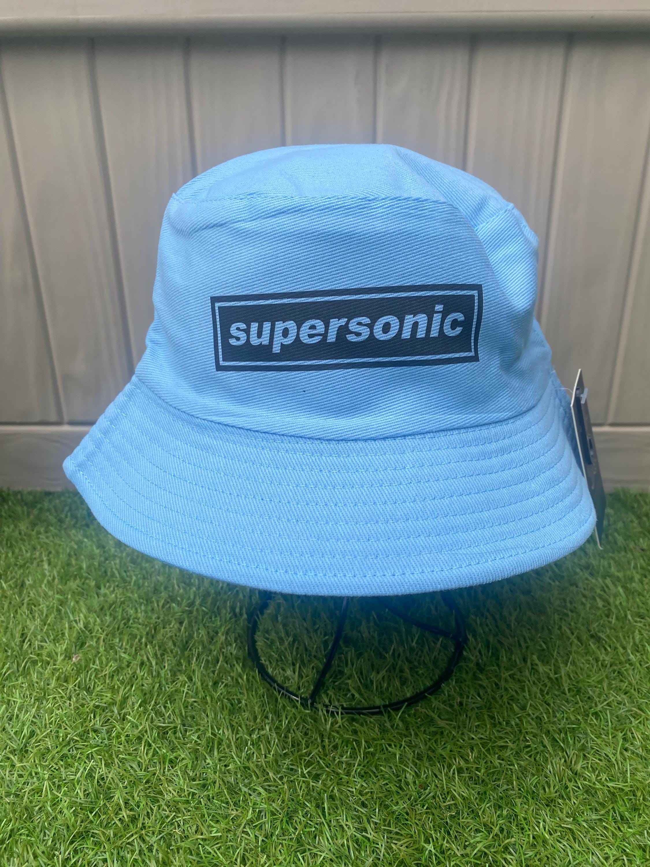 Supersonic Sky Blue Bucket Hats With Various Colour Logos - Etsy