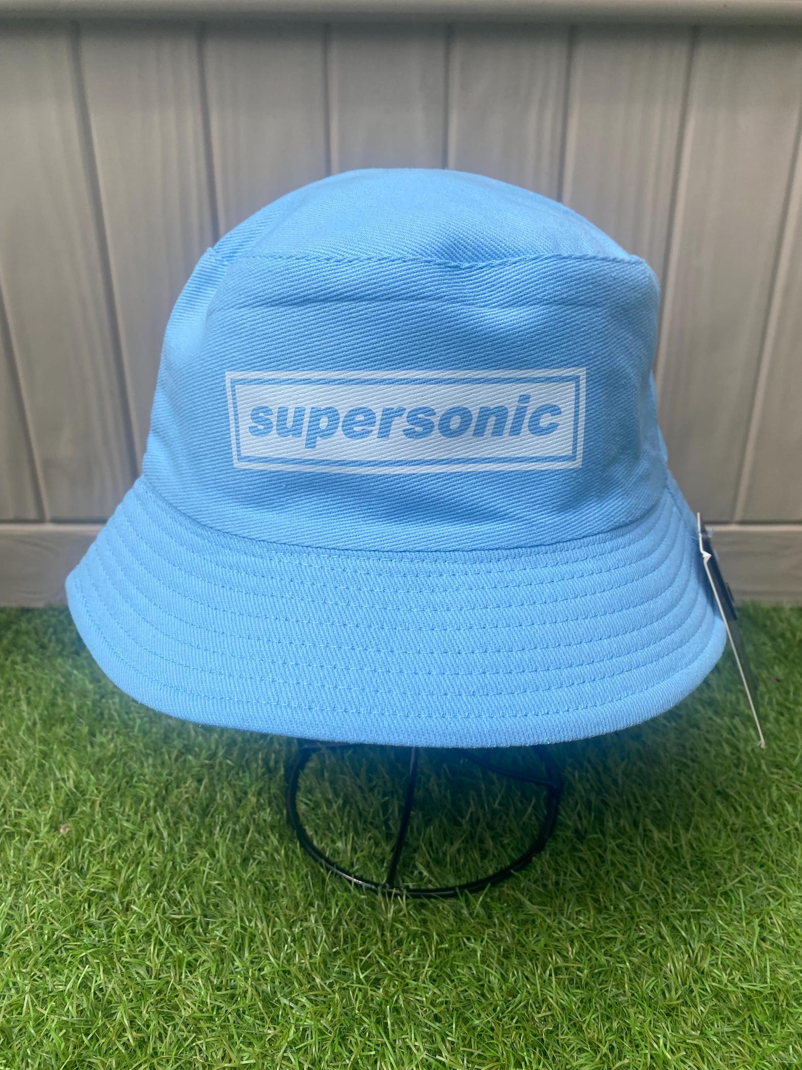 Supersonic Sky Blue Bucket Hats With Various Colour Logos - Etsy