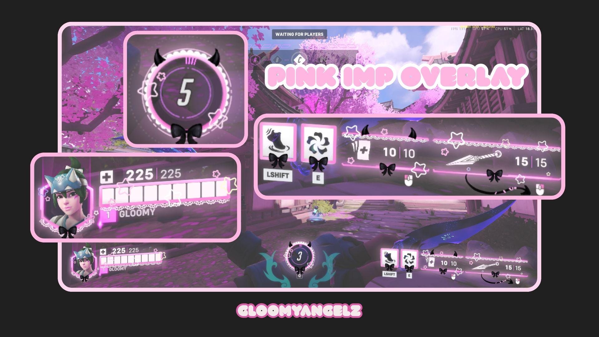 Pink Imp Kiriko Overlay | Compatible With Hudsight and Obs | Overwatch ...