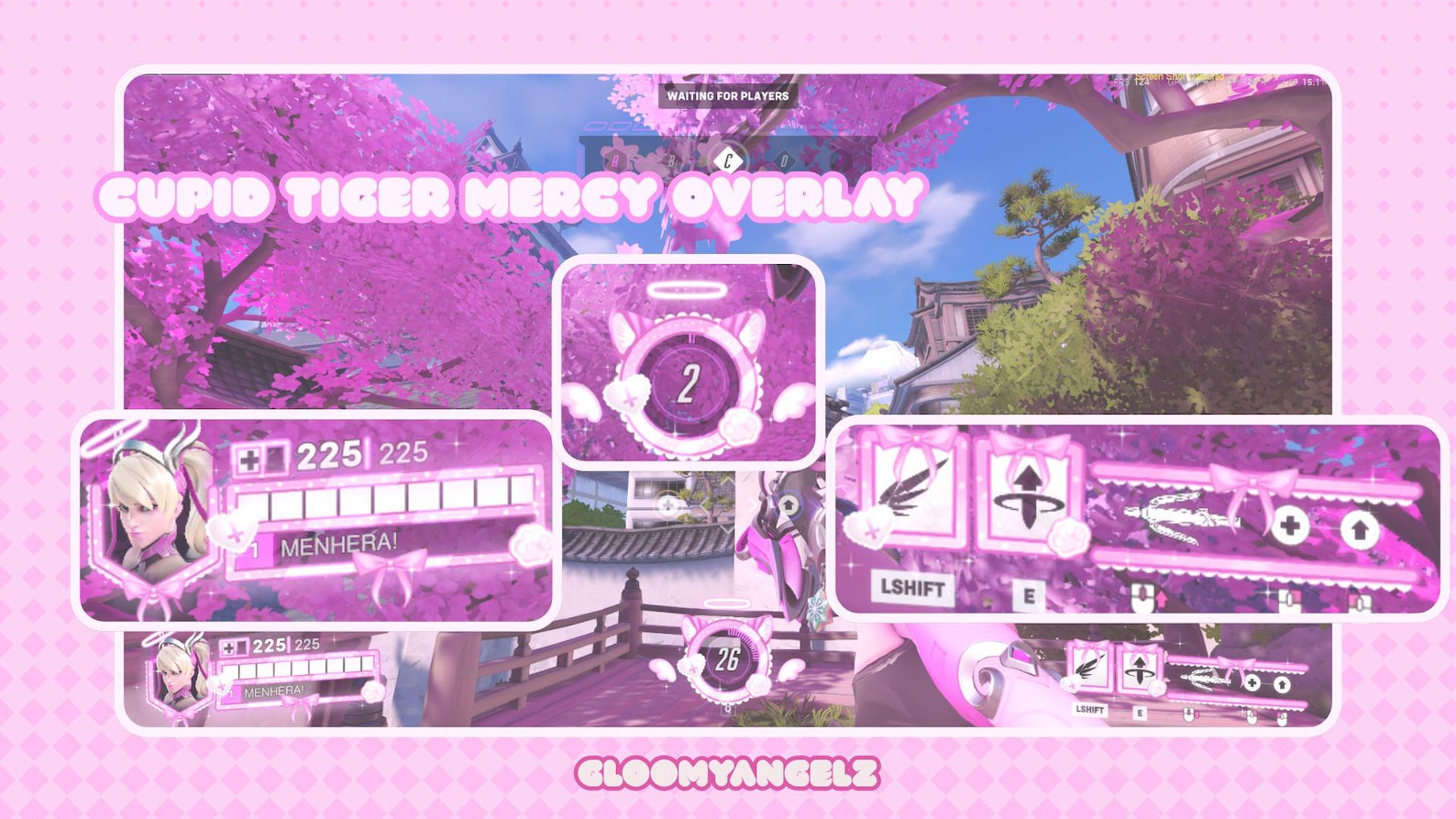 Pink Cupid Tiger Mercy Stream Overlay | Compatible With Hudsight and ...