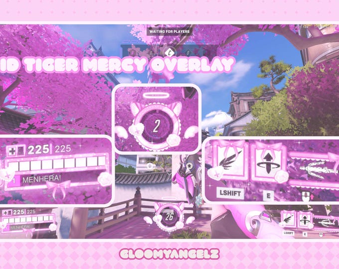 Pink Cupid Tiger Mercy Stream Overlay | Compatible With Hudsight and ...