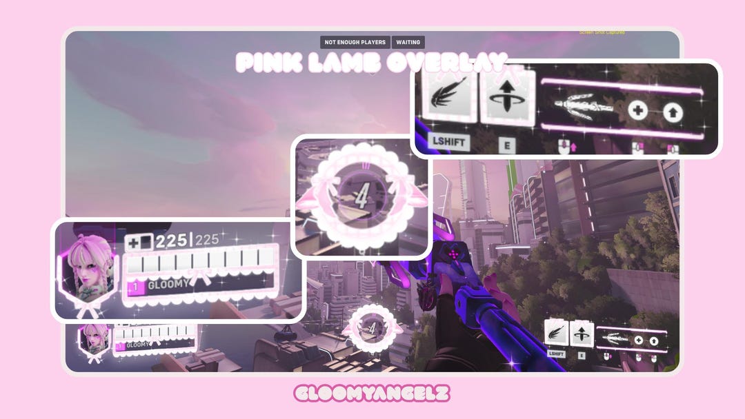 Pink Lamb Mercy Stream Overlay | Overwatch 2, OBS, Hudsight - Etsy