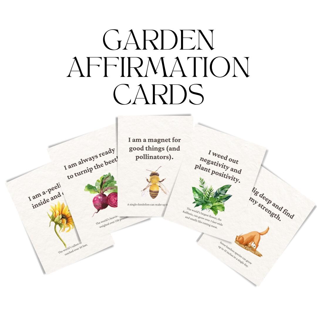 Garden Affirmation Cards Printable | Gardening Quotes Fun Facts | Self ...