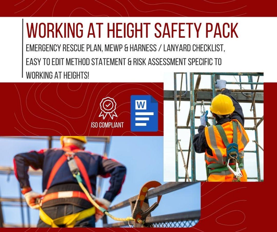 Working at Heights Safety Pack, Method Statement, Risk Assessment ...