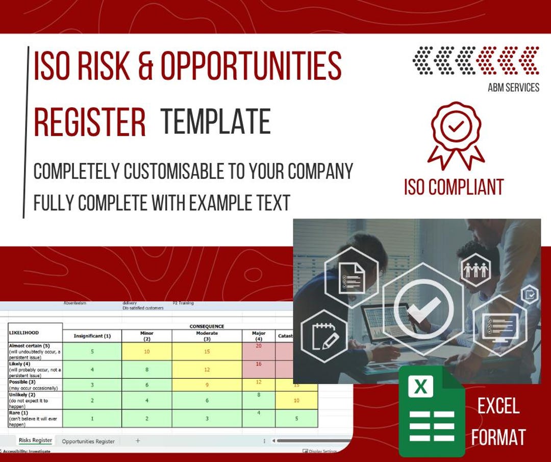 ISO Risk and Opportunity Register. Iso Compliant, Iso Templates, QMS ...
