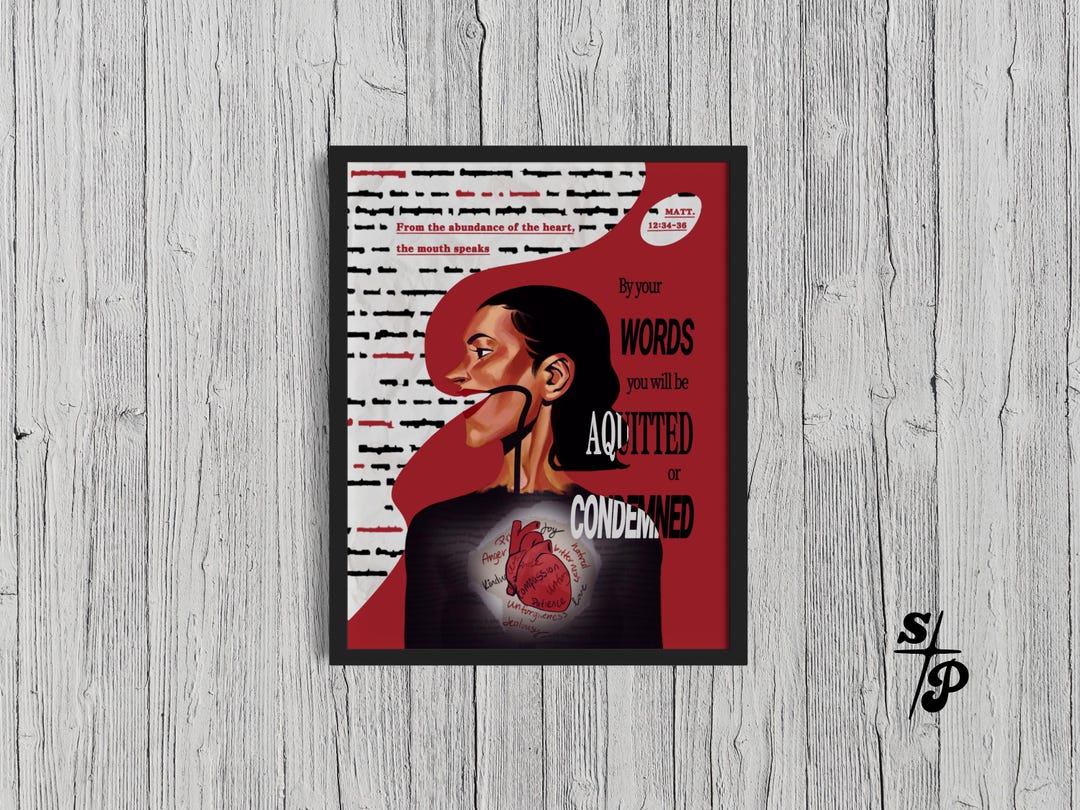 Matthew 12:34 "from the Abundance of the Heart..." Scripture Art ...