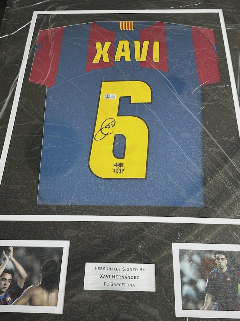 Xavi Hernandez Signed and Framed Fc Barcelona Shirt Jersey BECKETT COA ...