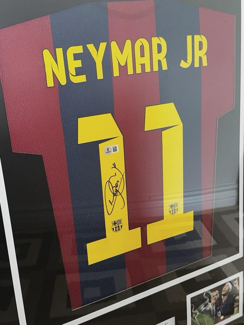 Neymar Jr Signed and Framed Fc Barcelona Shirt Jersey BECKETT COA - Etsy
