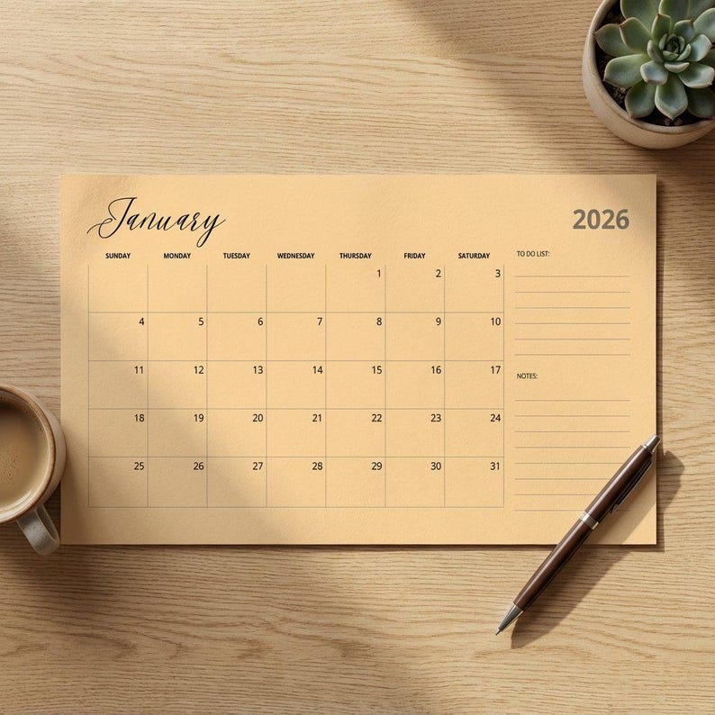 Schlichter 2026 Monatsplaner | Remarkable Paper Pro Kalender ...